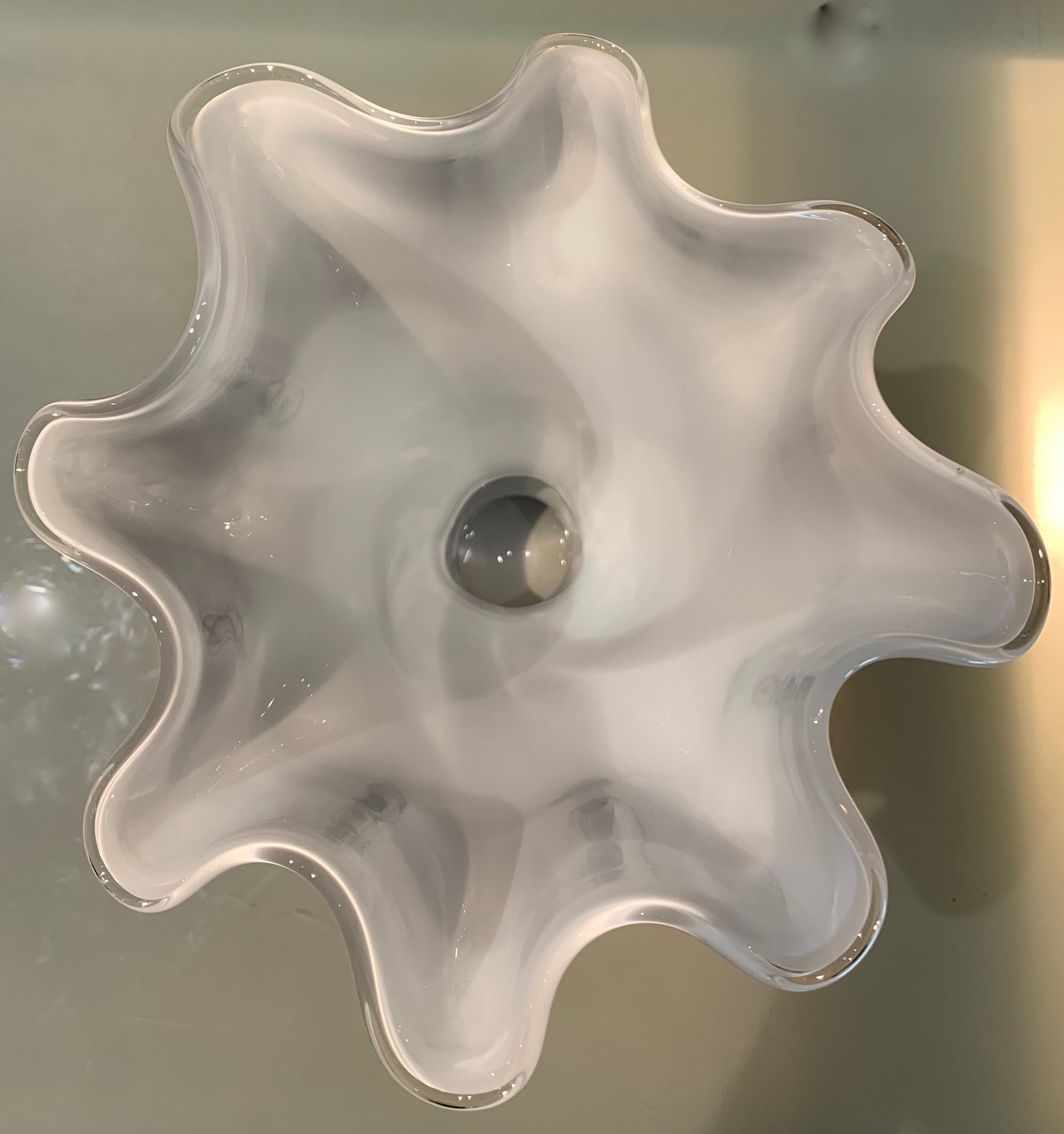 Vintage Handcrafted Wavy Glass Vase. | Etsy