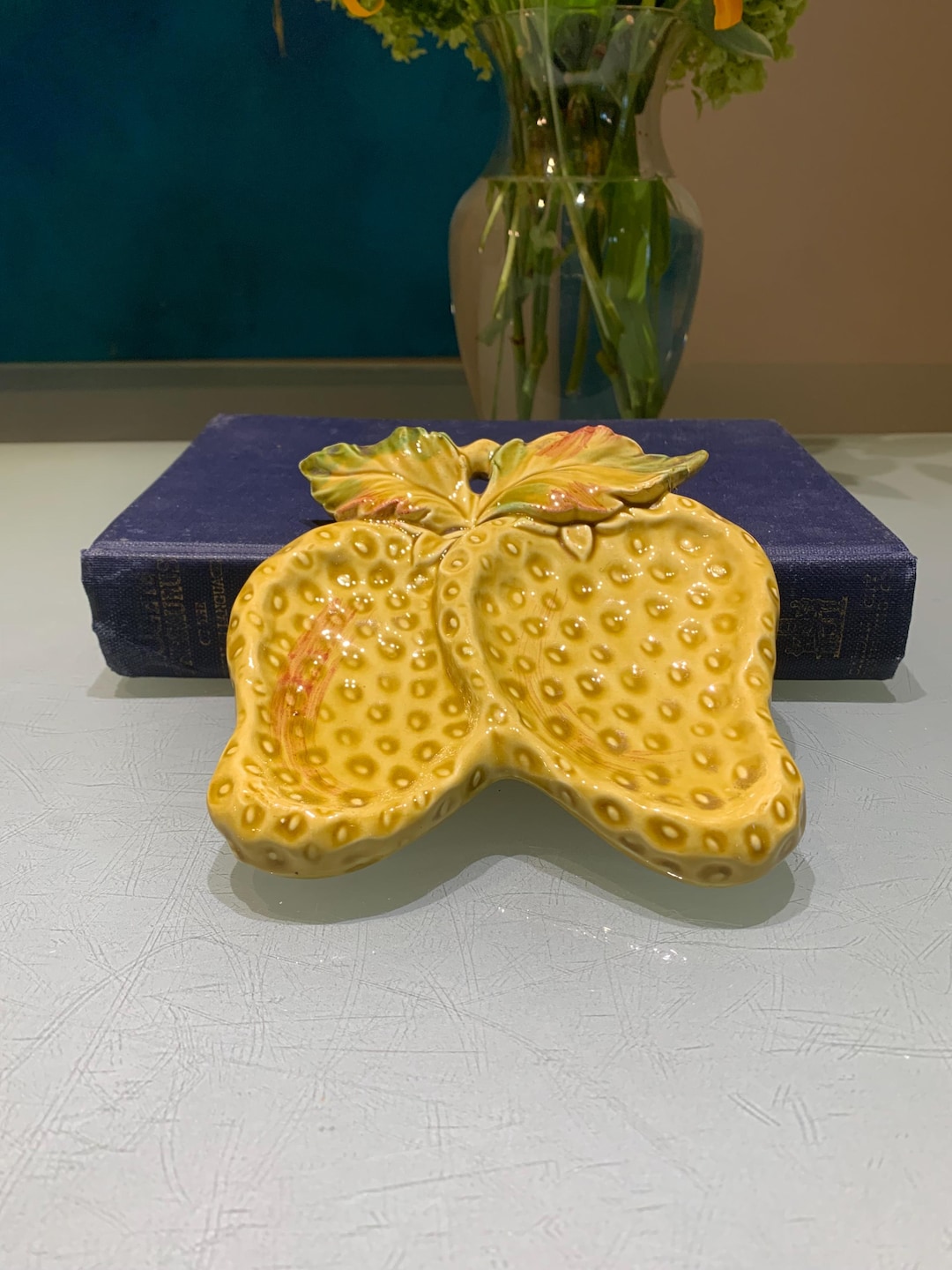 Vintage Enesco Strawberry Spoon Rest – Hand-painted Ceramic Dish, Made ...