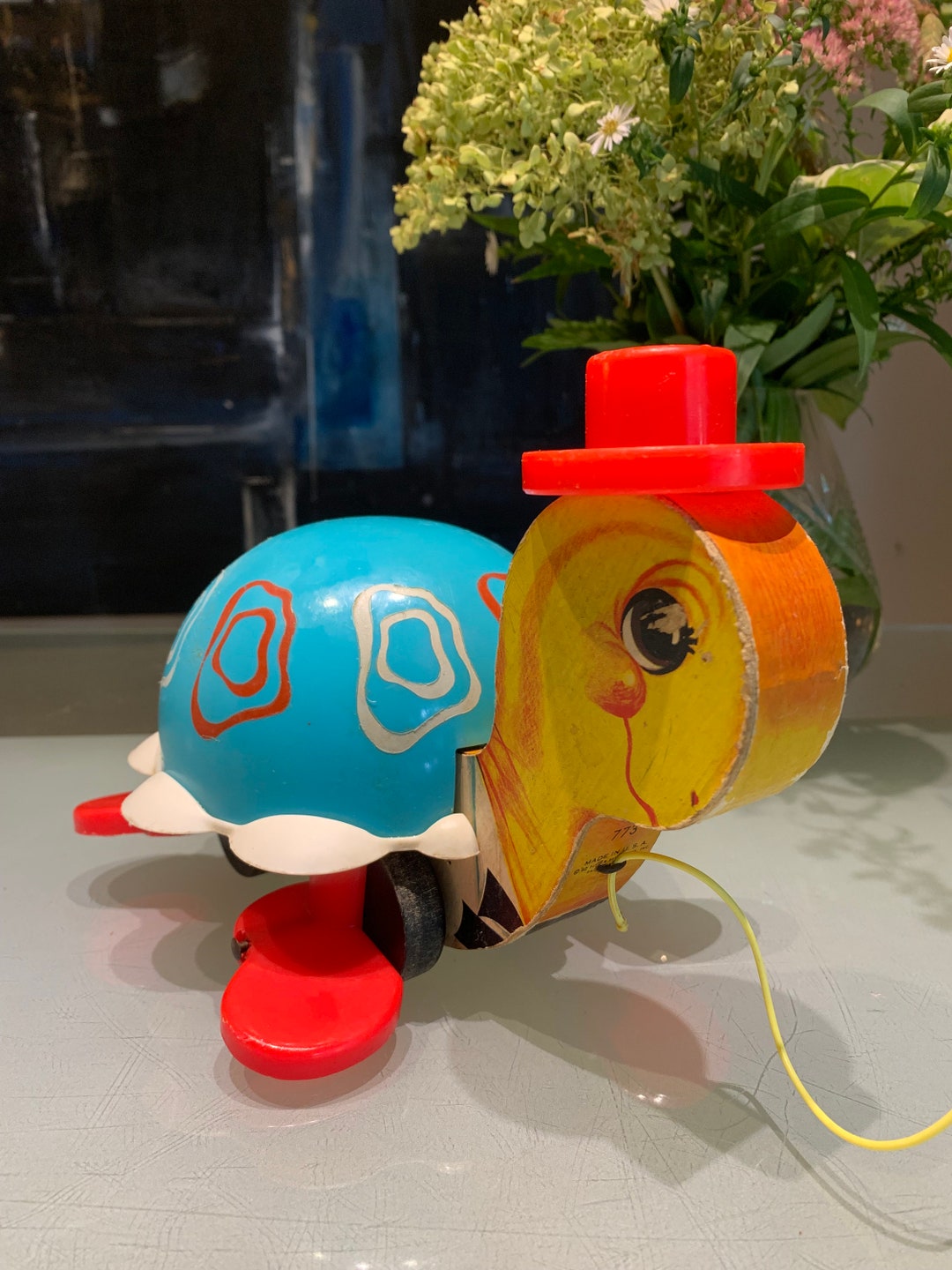 Vintage Fisher Price Tip Toe Turtle Musical Pull Toy. Please Read the ...