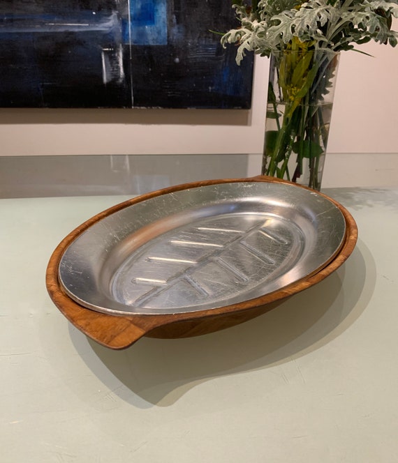 MCM Weavewood With Aluminum Insert Vintage Meat Serving Tray. - Etsy