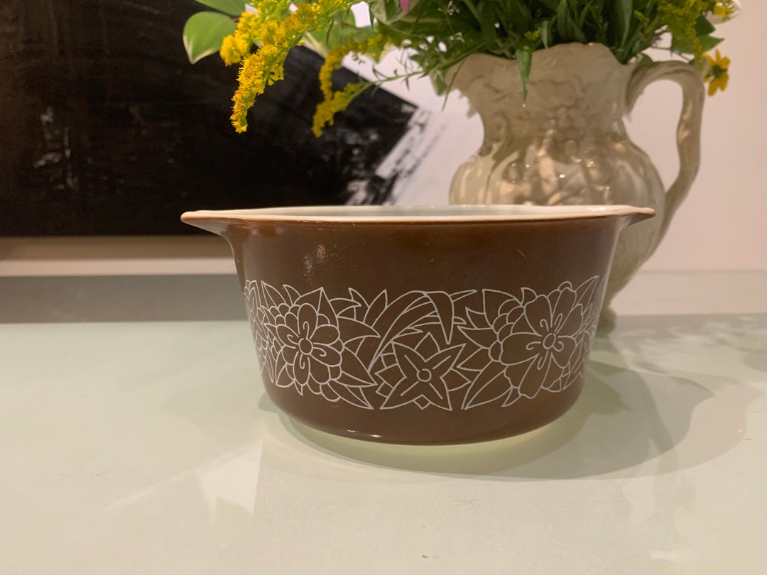 Vintage Pyrex Woodland Pattern 475-B 2.5 QT Casserole Dish. Retro ...