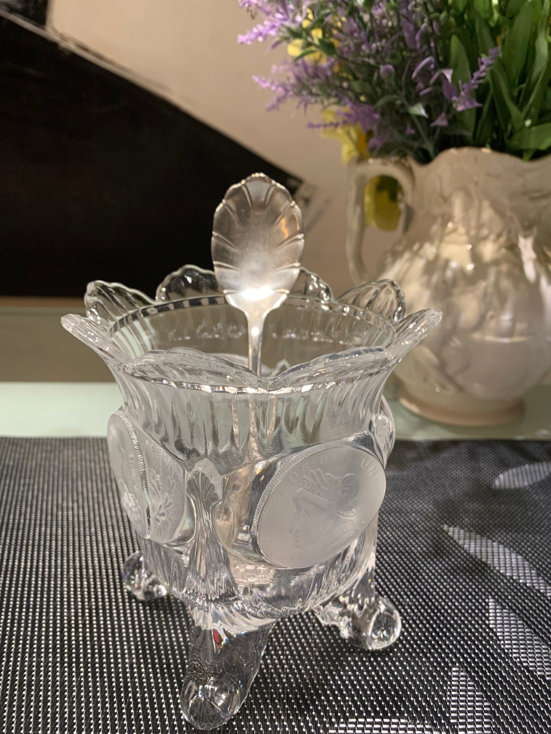 Antique Silver-plated Brite Cut Design "siren" Sugar Spoon by Rogers ...