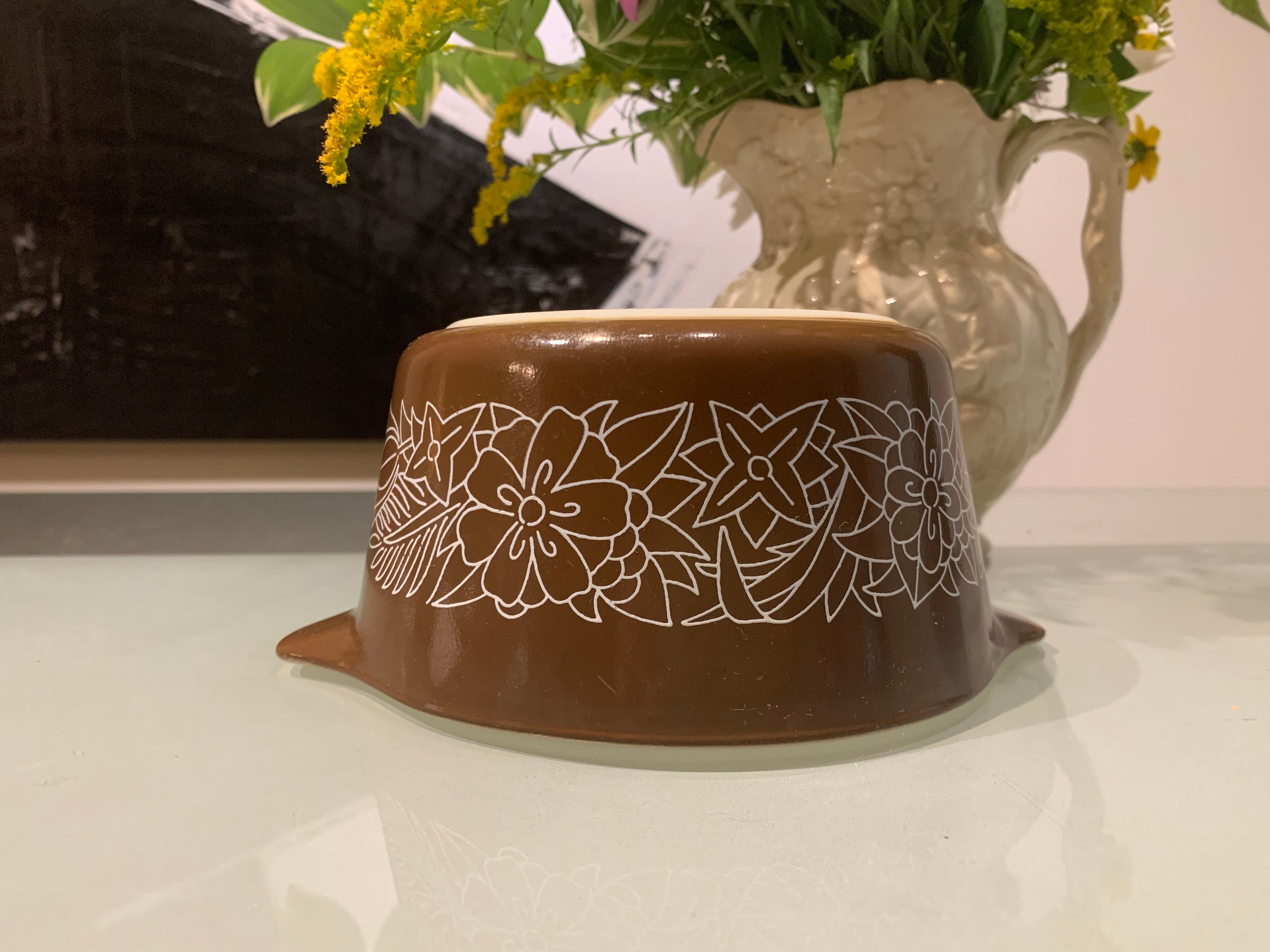 Vintage Pyrex Woodland Pattern 475-B 2.5 QT Casserole Dish. | Etsy UK