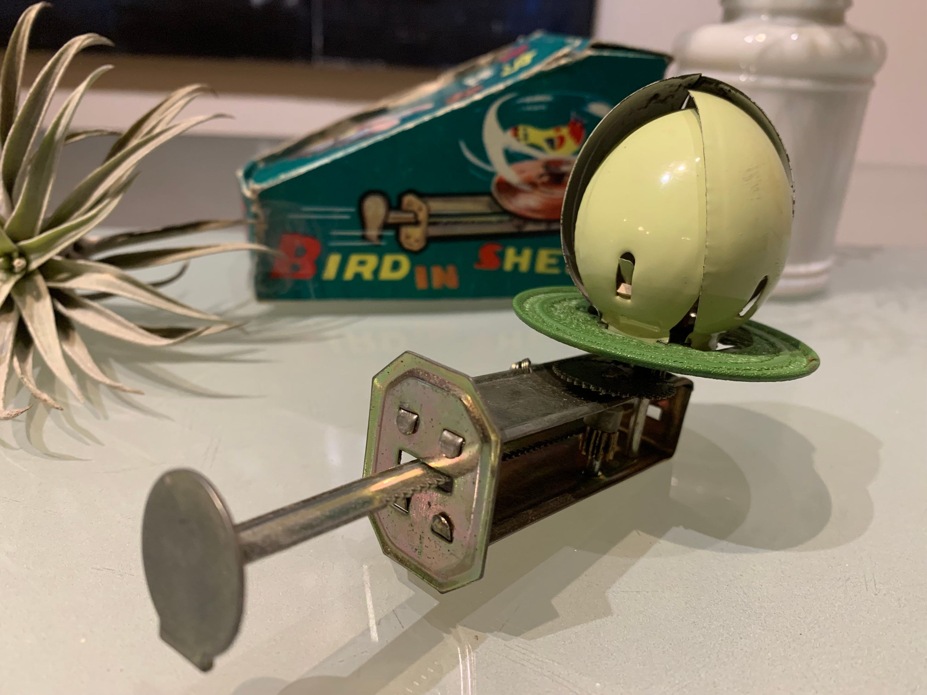 Vintage Tin Toy Collectible bird in - Etsy