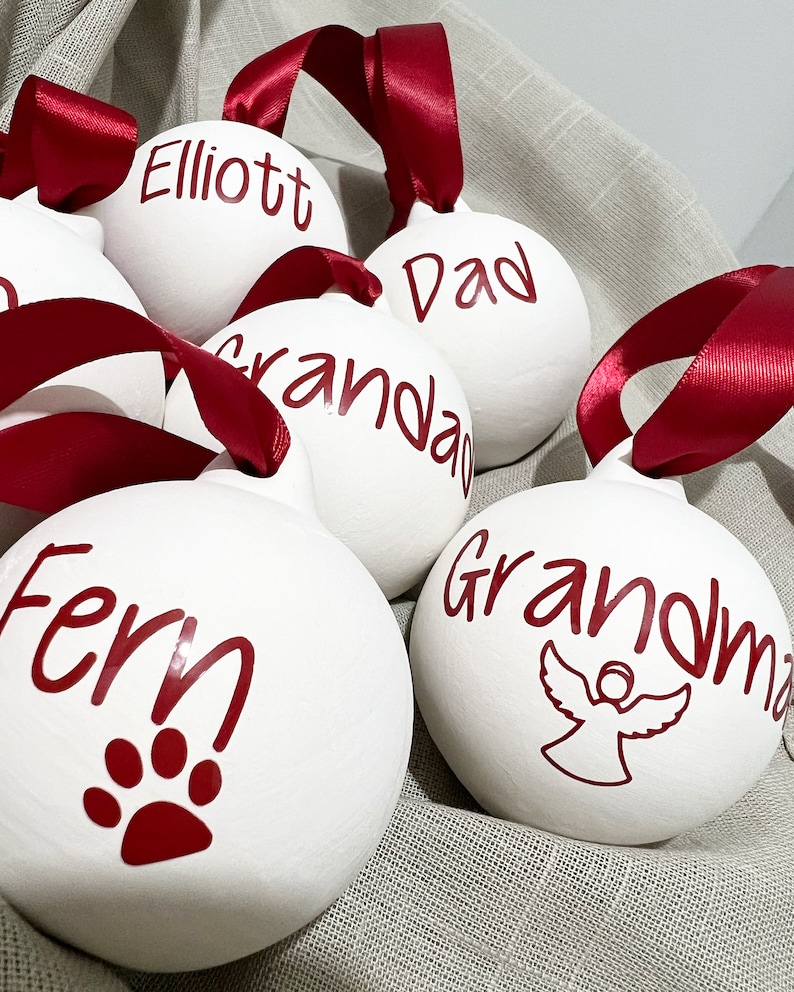 Personalised Name White Ceramic Christmas Bauble - Etsy