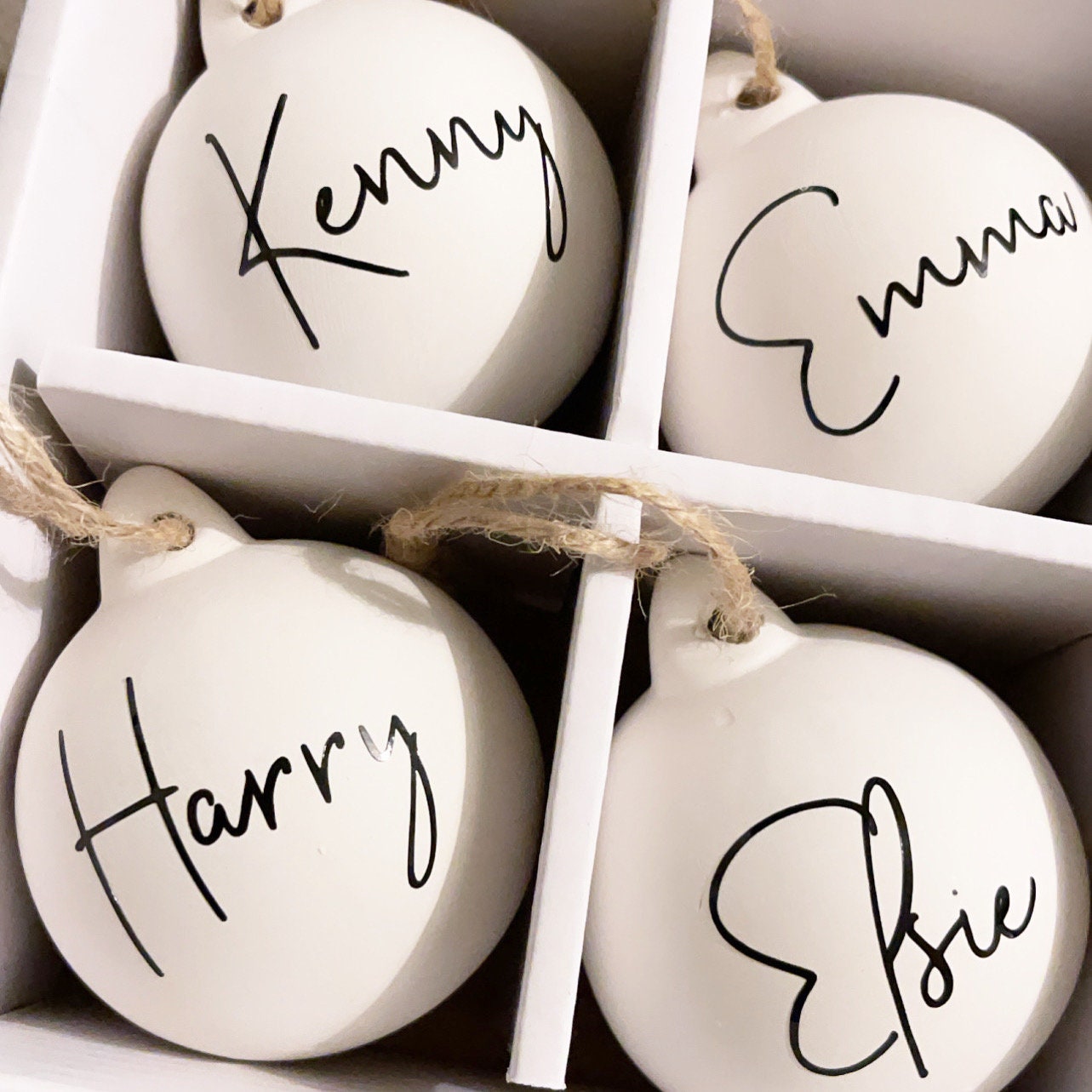 Personalised Name White Ceramic Christmas Bauble - Etsy
