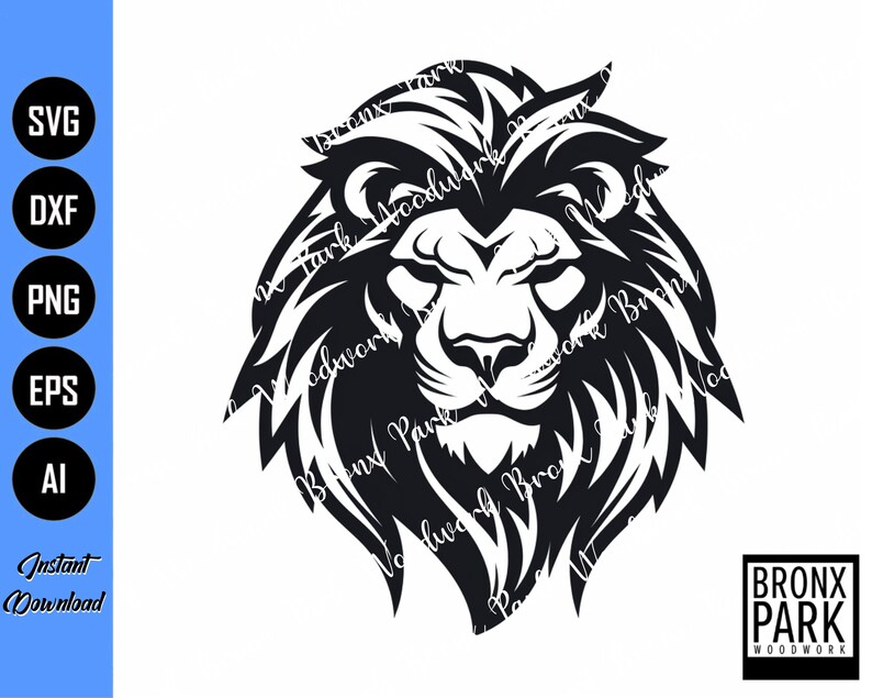 Epic Lion SVG, Vector File for Cricut, Detailed Silhouette, CNC, Laser ...