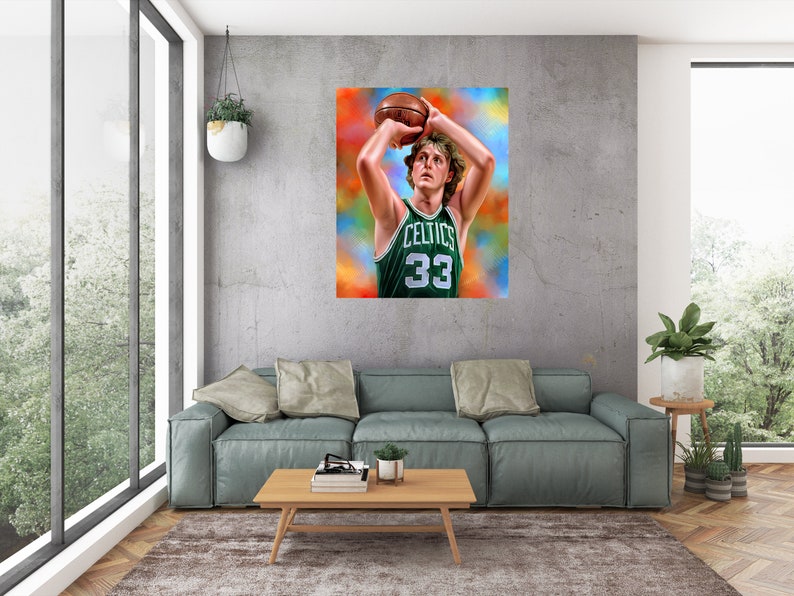 Larry Bird Canvas Print Larry Bird Poster Print Boston Celtics - Etsy