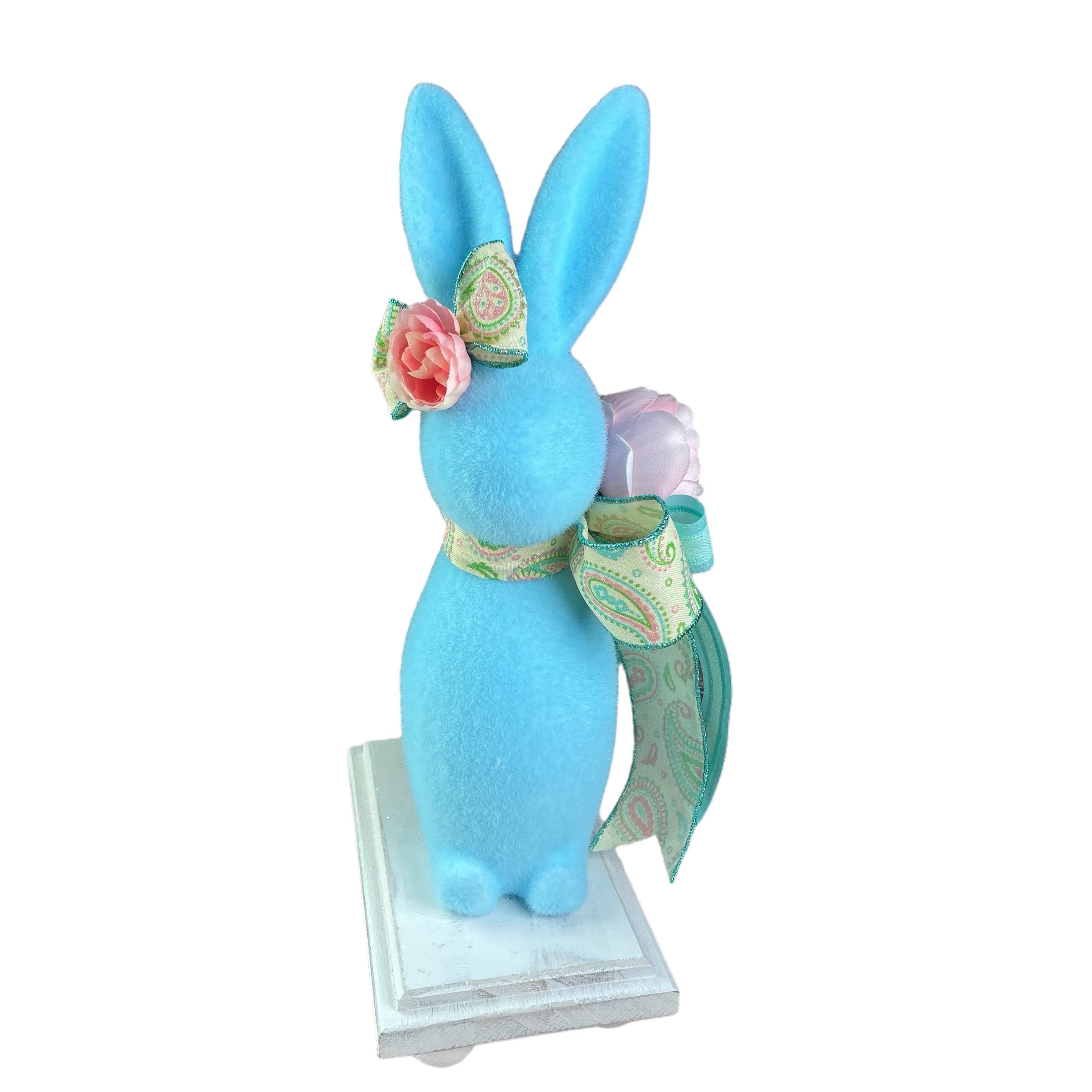 Easter Bunny, Easter Décor, Flocked Rabbit, Easter Flower Arrangement ...
