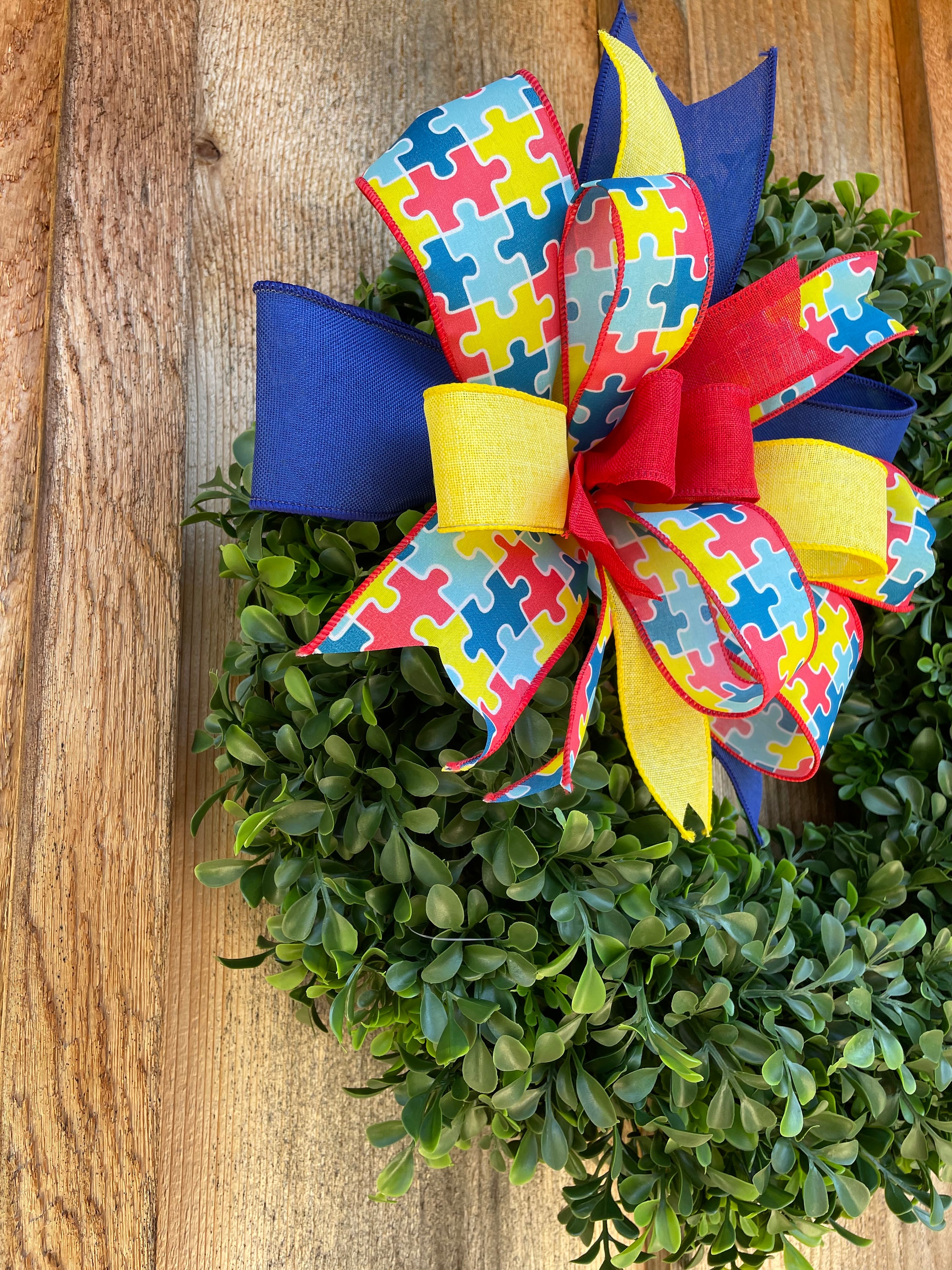 Autism Awareness Wreath Bow, April Autism Awareness Month, , Lantern ...