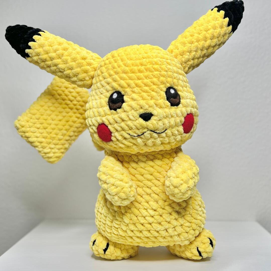 Crocheted Large Electric Mouse Plushie - Etsy
