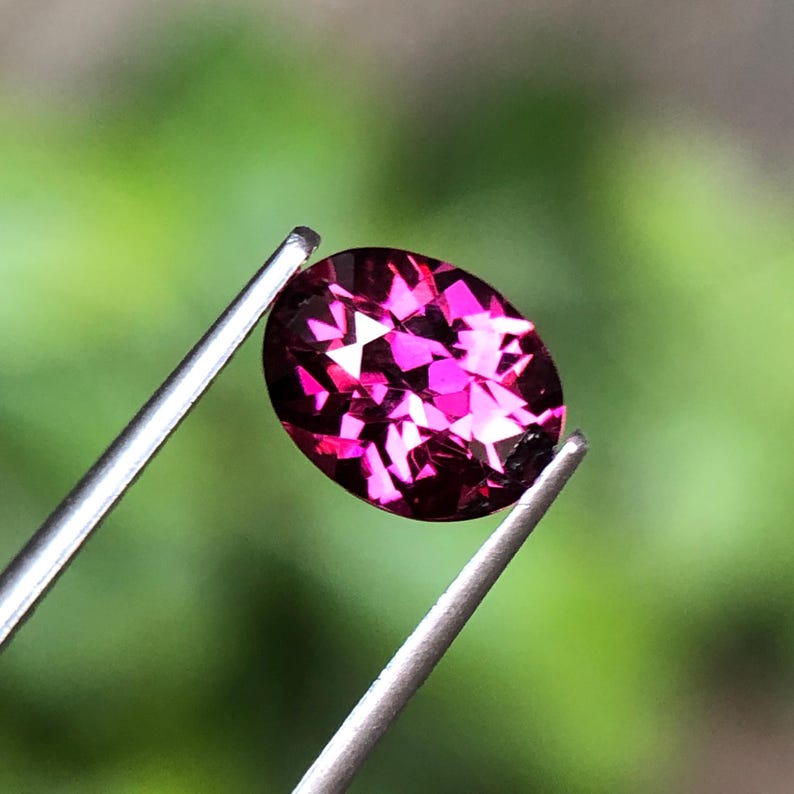 Granate rodolita rosa rojizo natural, ovalado, 8 mm, 2,15 ct, piedra de ...