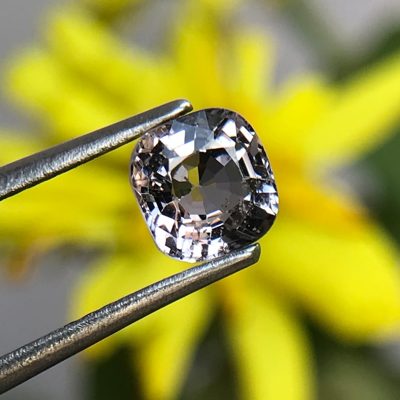 Gray Spinel: 1 Carat Burmese Cushion Cut Gemstone, August Birthstone - Etsy