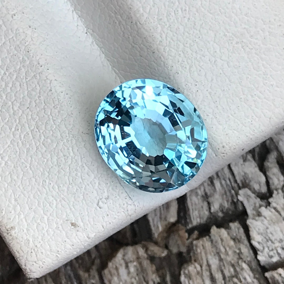 Natural Sky Blue Topaz, 10 MM Sky Blue Topaz Oval, December Birthstone ...