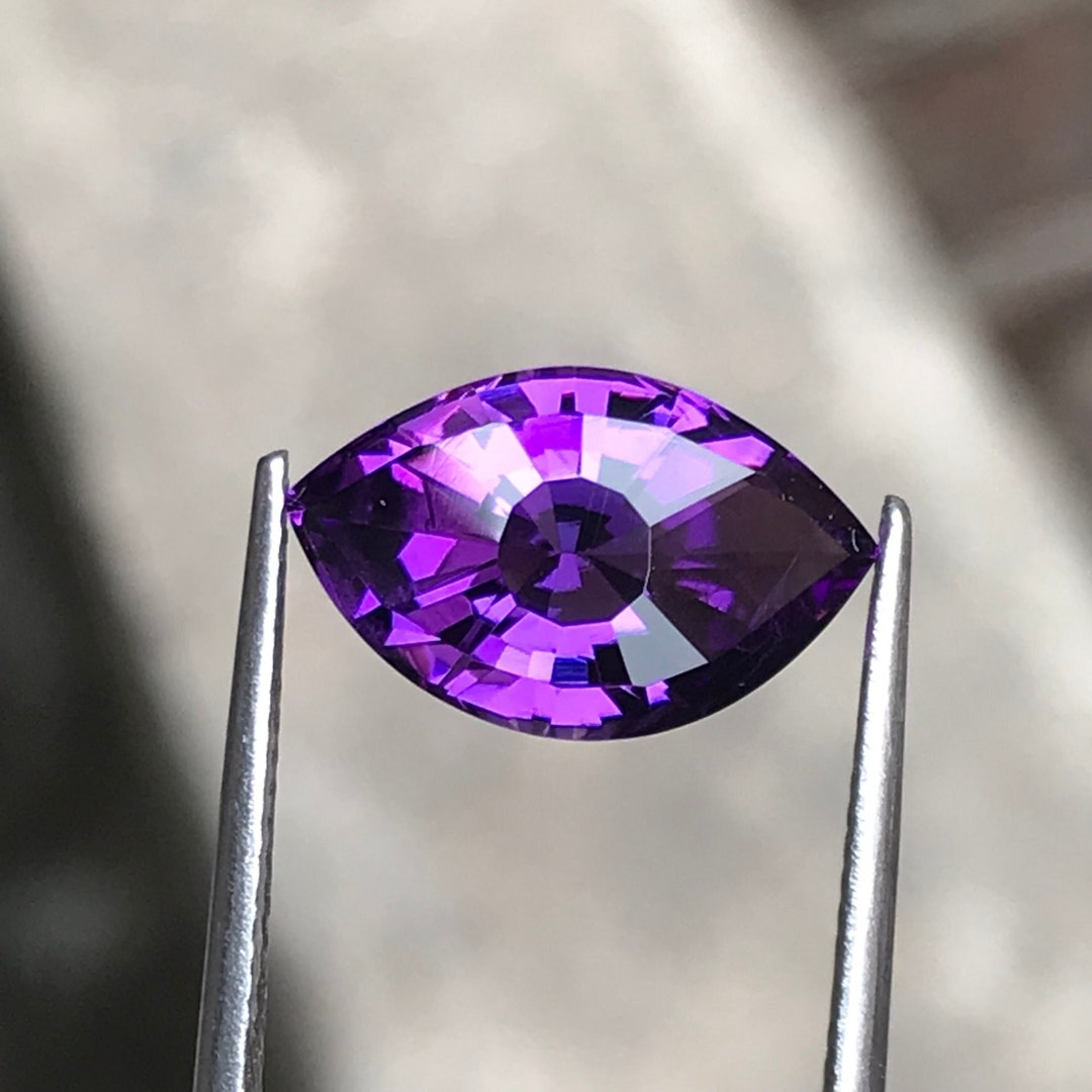 Natural African Amethyst Gemstone: 4.80 Carat Eye Shape, February ...