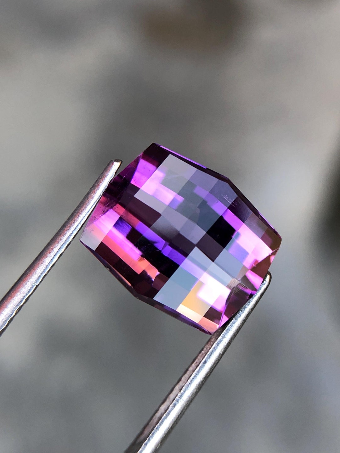 Pixel Cut Amethyst: 5 Carat Natural Brazilian Gemstone - Etsy