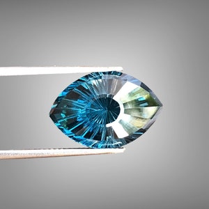 Natural London Blue Topaz, 18.5 MM Blue Topaz Eye Shape - 15.95 Carat ...