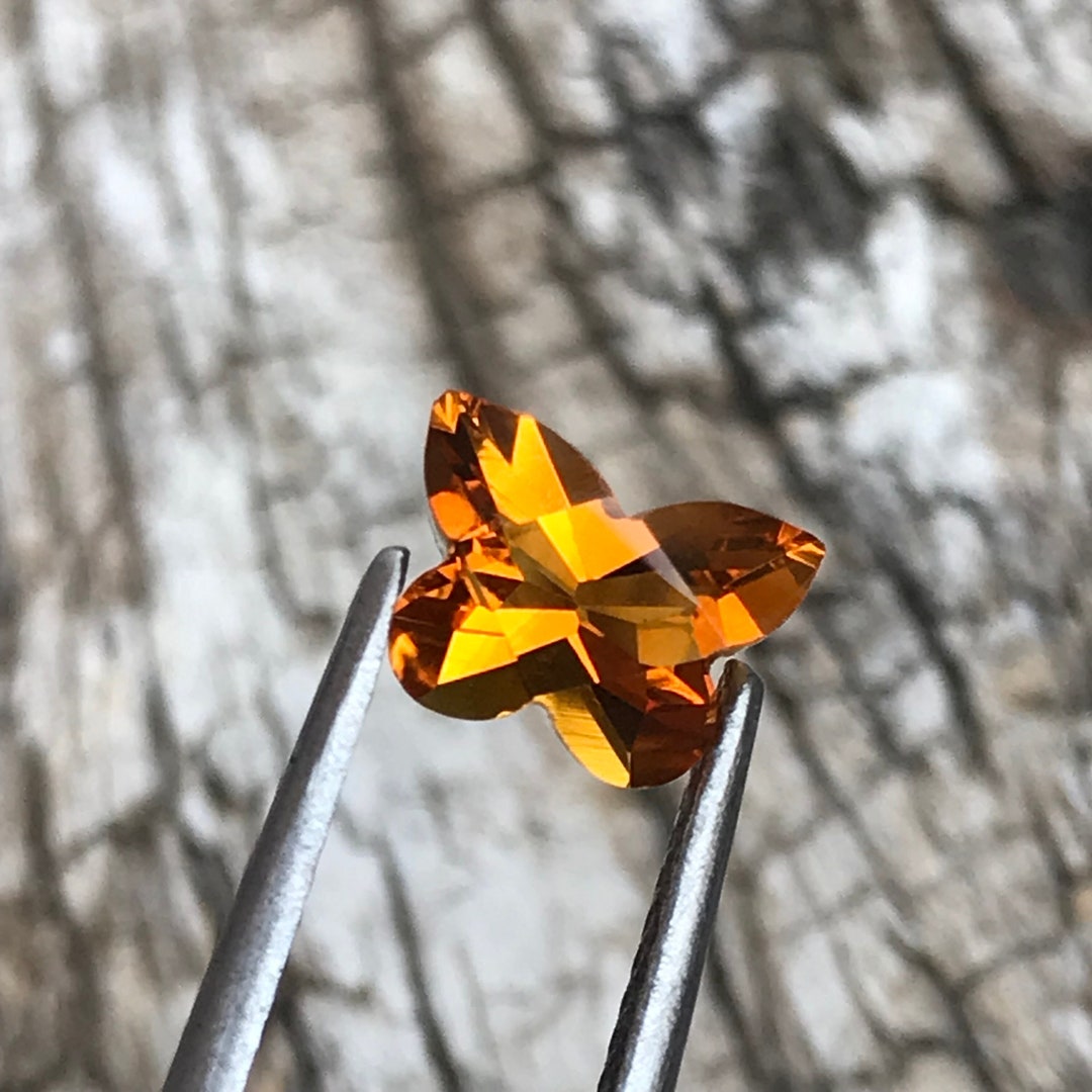 Natural Citrine Gemstone, 8 MM Citrine Butterfly Shape, 1.40 Carat ...