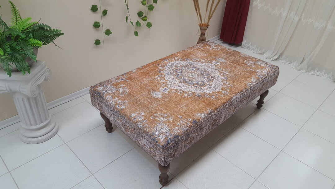 Muisca Pattern Bench , Spongy Coffee Table , Oversized Ottoman , Rustic ...