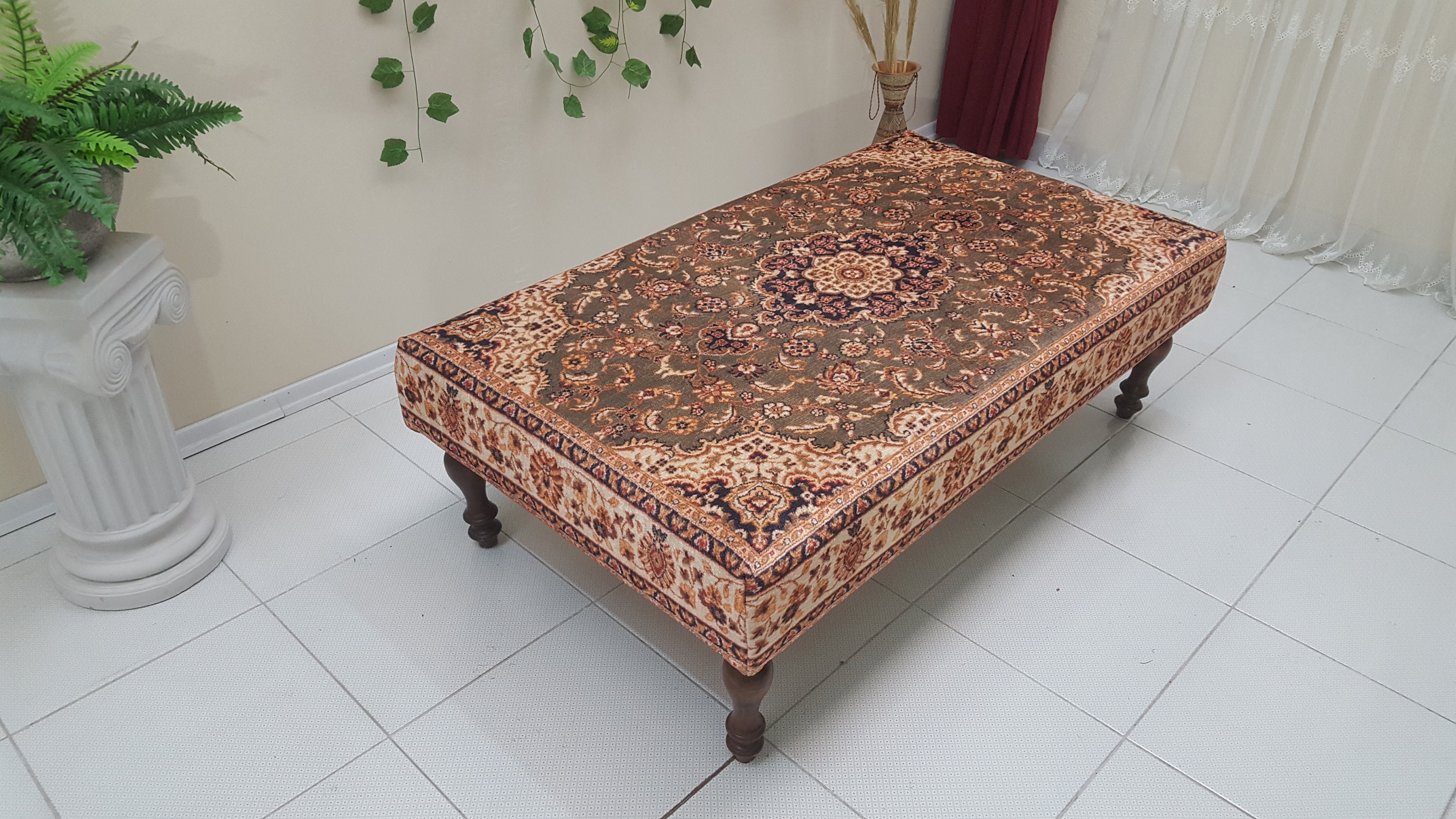 Extra Large Ottoman Large Bohemian Pouf Natural Coffee - Etsy