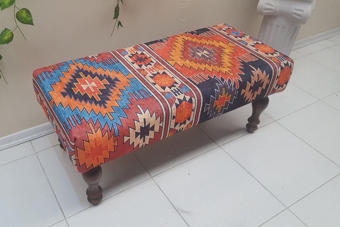 Coffee Table Ottoman , Turkish Bench , Handmade Kilim Bench , Low ...