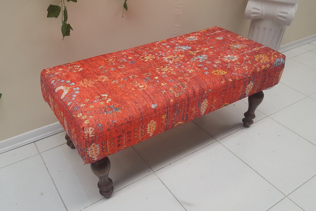 Boho Kilim Ottoman , Outdoor Coffee Table , Large Coffee Table , Rustic ...