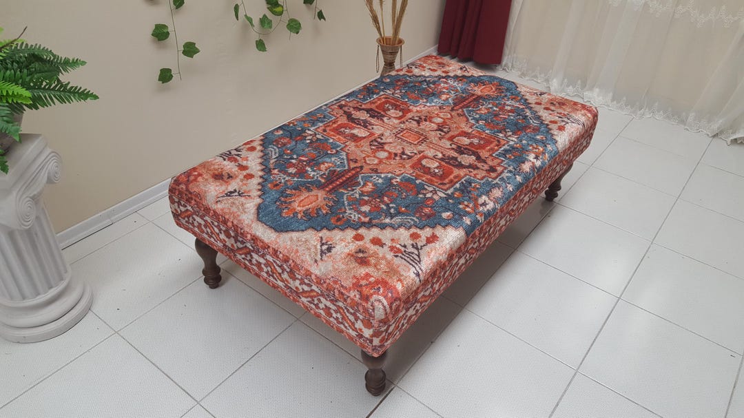 Home Decor Modern , Leather Coffee Table , Large Rug Ottoman , Kerman ...