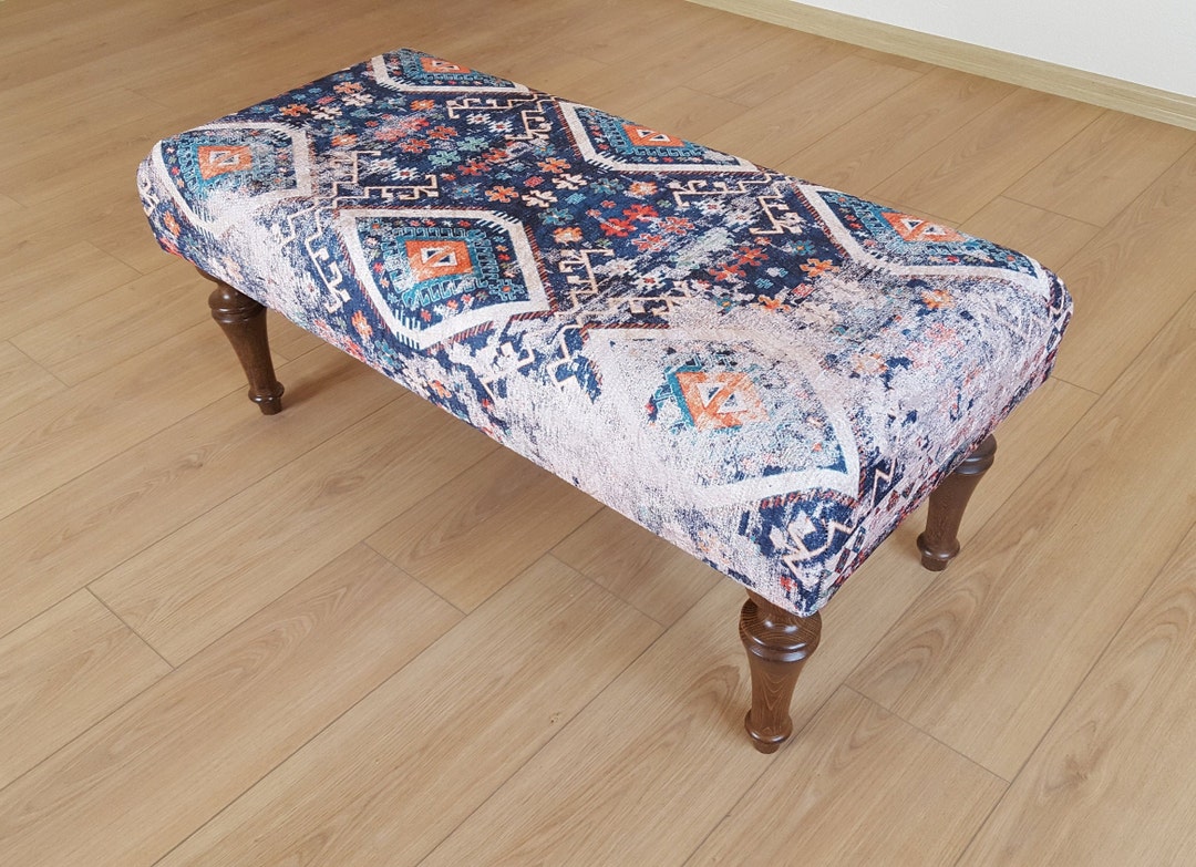 Vintage Kilim Bench , Shabby Chic Bench , Outdoor Kilim Bench , Rustic ...
