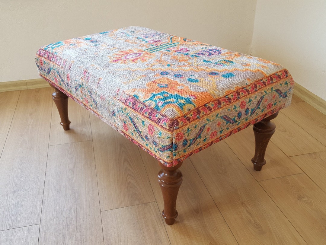 Rug Frontdoor Bench , Upholstered Bench , Boho Bench Decor , Handmade ...