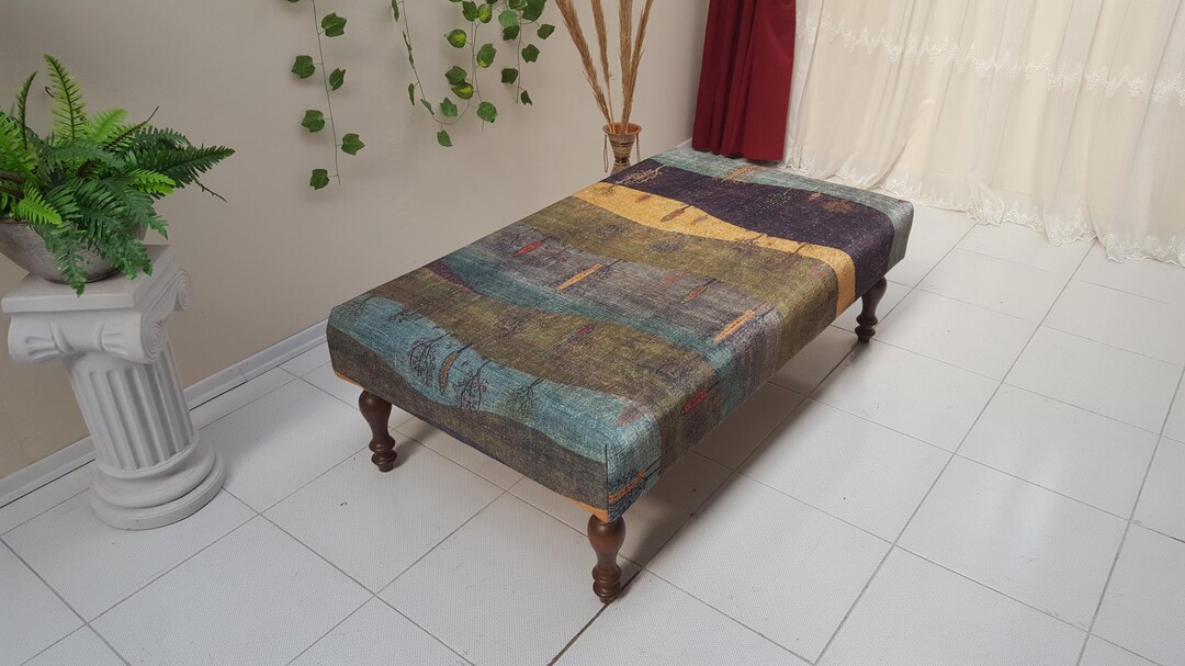 Mid Century Vintage , Round Ottoman Table , Retro Furniture , Spongy ...