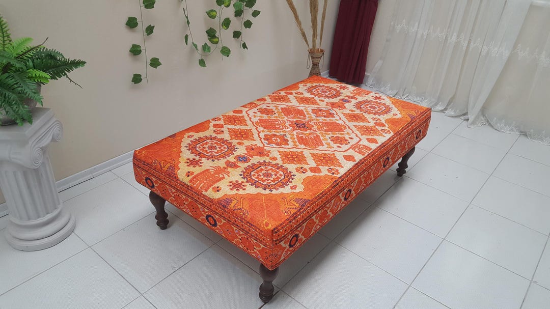 Rosetta Coffee Table , Dining Table Bench , Upholstered Ottoman , Shabby Chic Ottoman , Wood ...