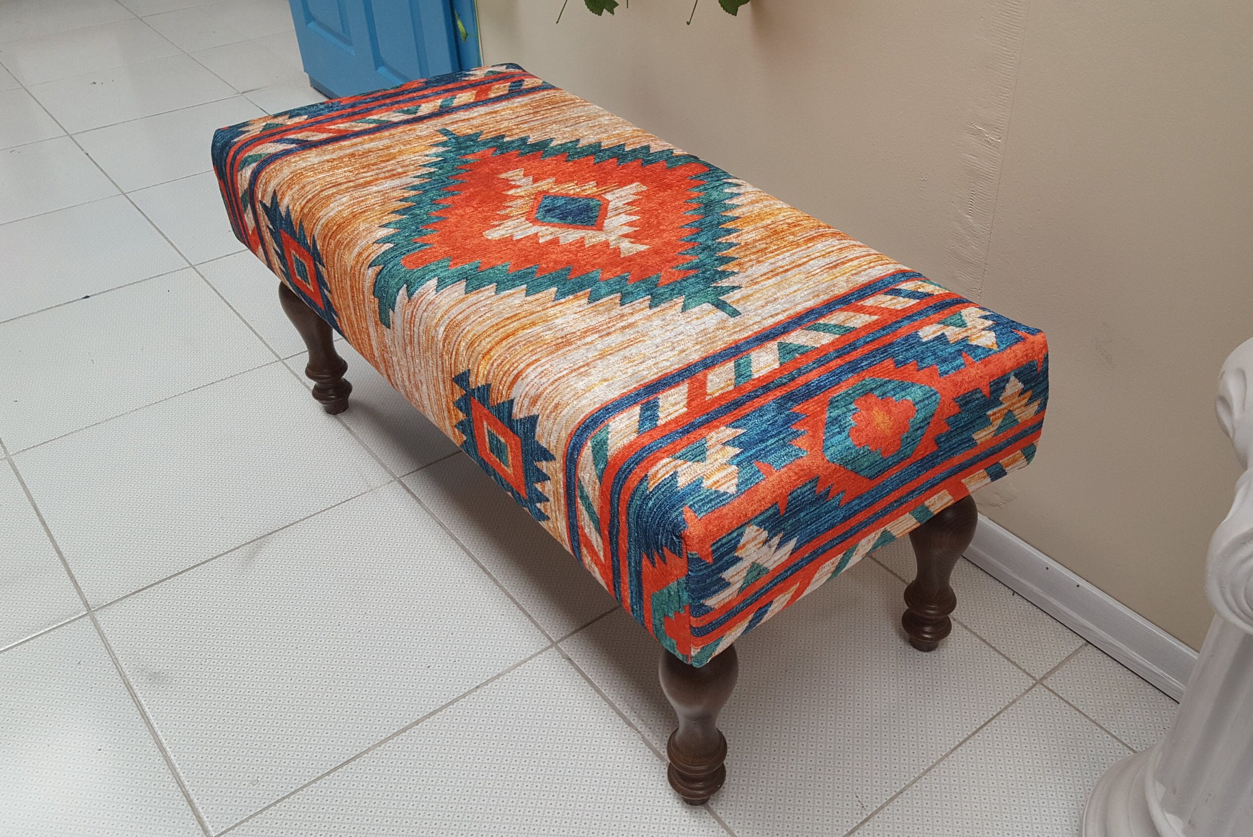 Handmade Furniture , Vintage Kilim Pouf , Dining Table Bench , Table ...