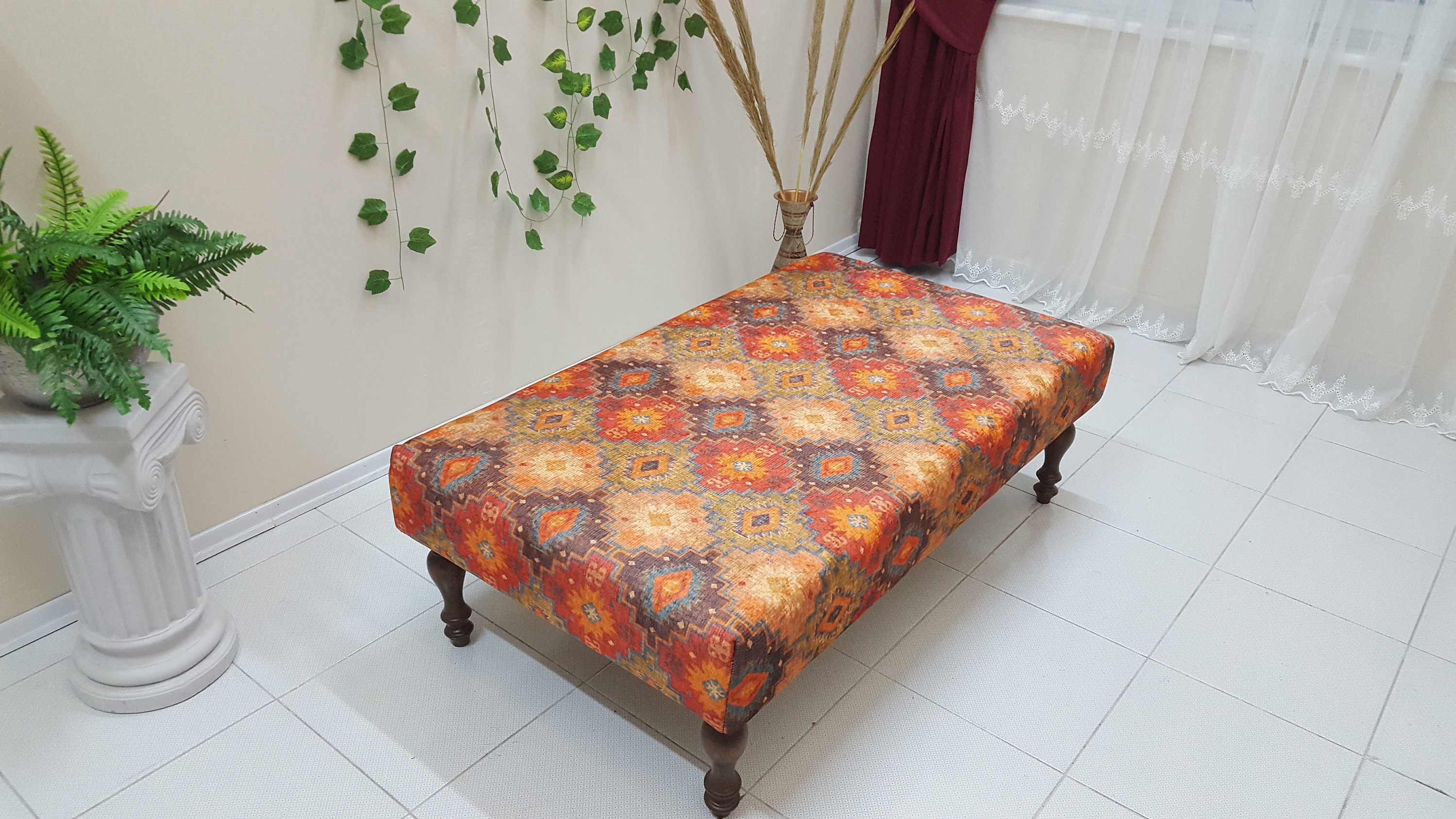 Rustic Ottoman , Arhuaco Coffee Table , Rustic Coffee Table , Aztec ...