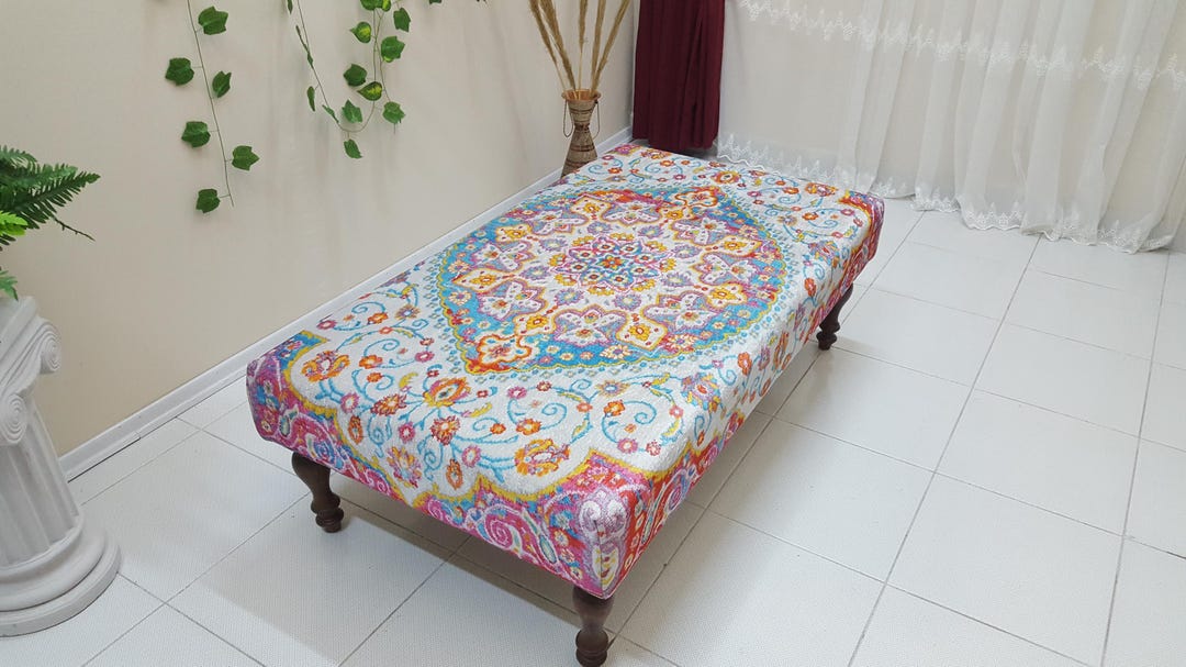 Ottomane Pouf Bank, rechteckige Ottomane, türkischer Couchtisch ...