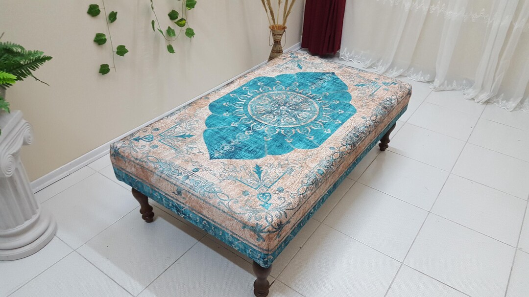 Turkish Coffee Table , Pouf Ottoman Stuffed , Aztec Kilim Ottoman ...