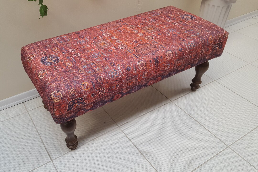Bohemian Big Bench , Vintage Ottoman Rug , Baroque Syle Bench , Kilim ...