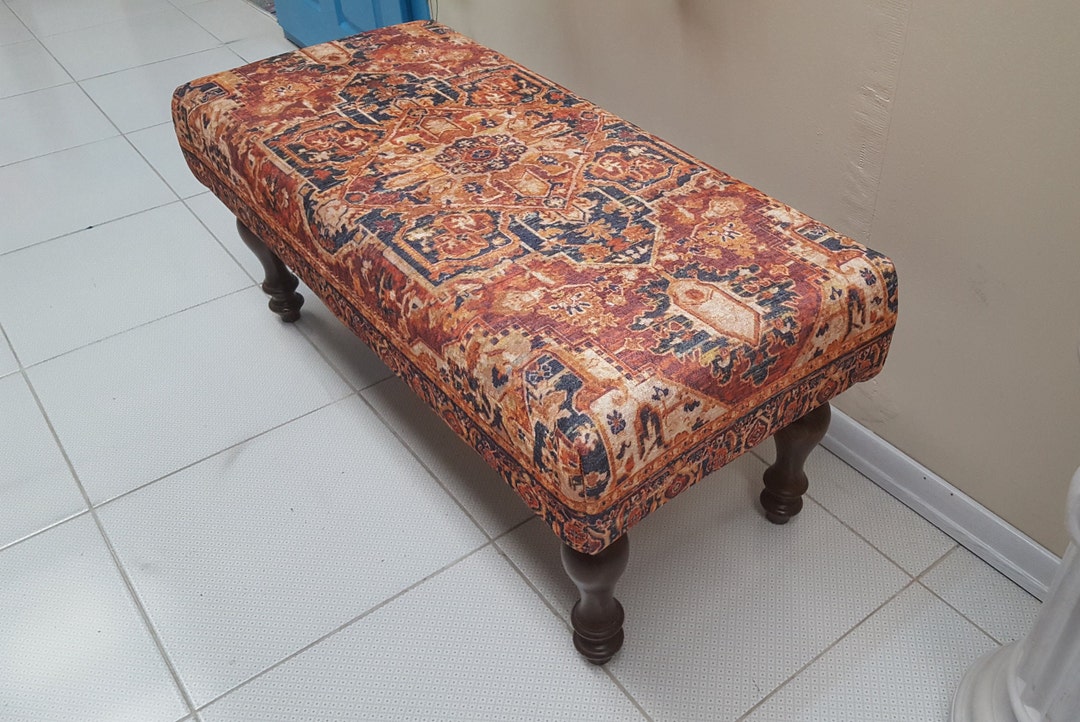 Moroccan Style Pouf , Embera Pattern Bench , Ottoman Vintage Pouf ...