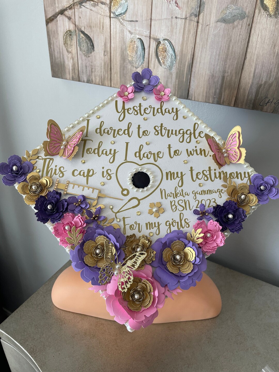 Custom Graduation Cap Topper Personalized Grad Cap - Senior Class of ...