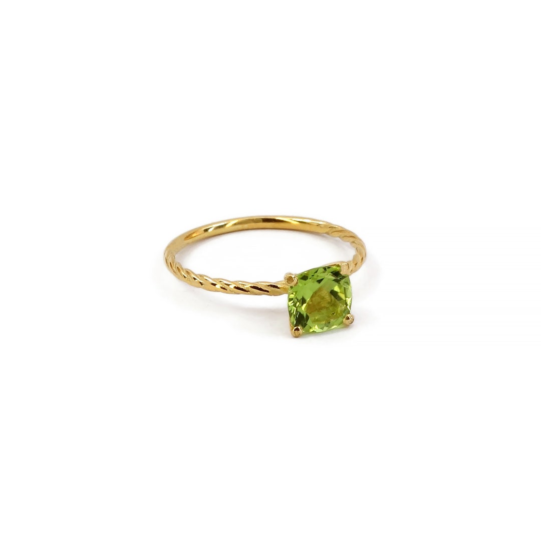 Peridot 1.10 CT Ring / Solid Gold Ring / Natural Peridot Gemstone Ring ...