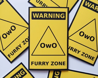 Warning Furry Sticker - Etsy UK