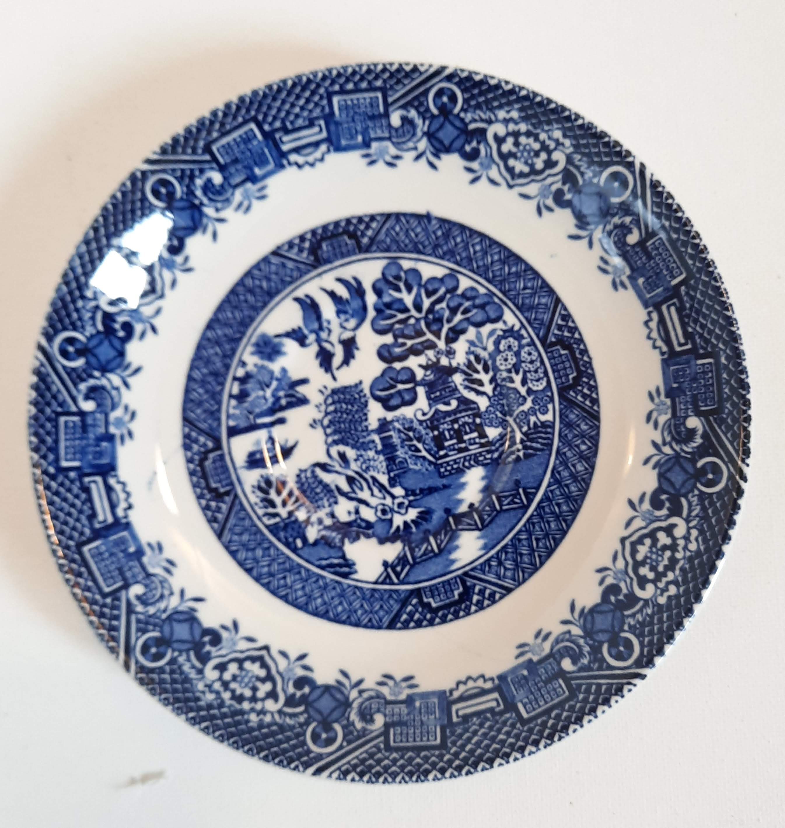 Blue & White Willow Woods Ware Saucer Made in England - Etsy