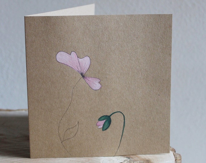 Poppy, Set of 5 Hand Painted Cards - Etsy