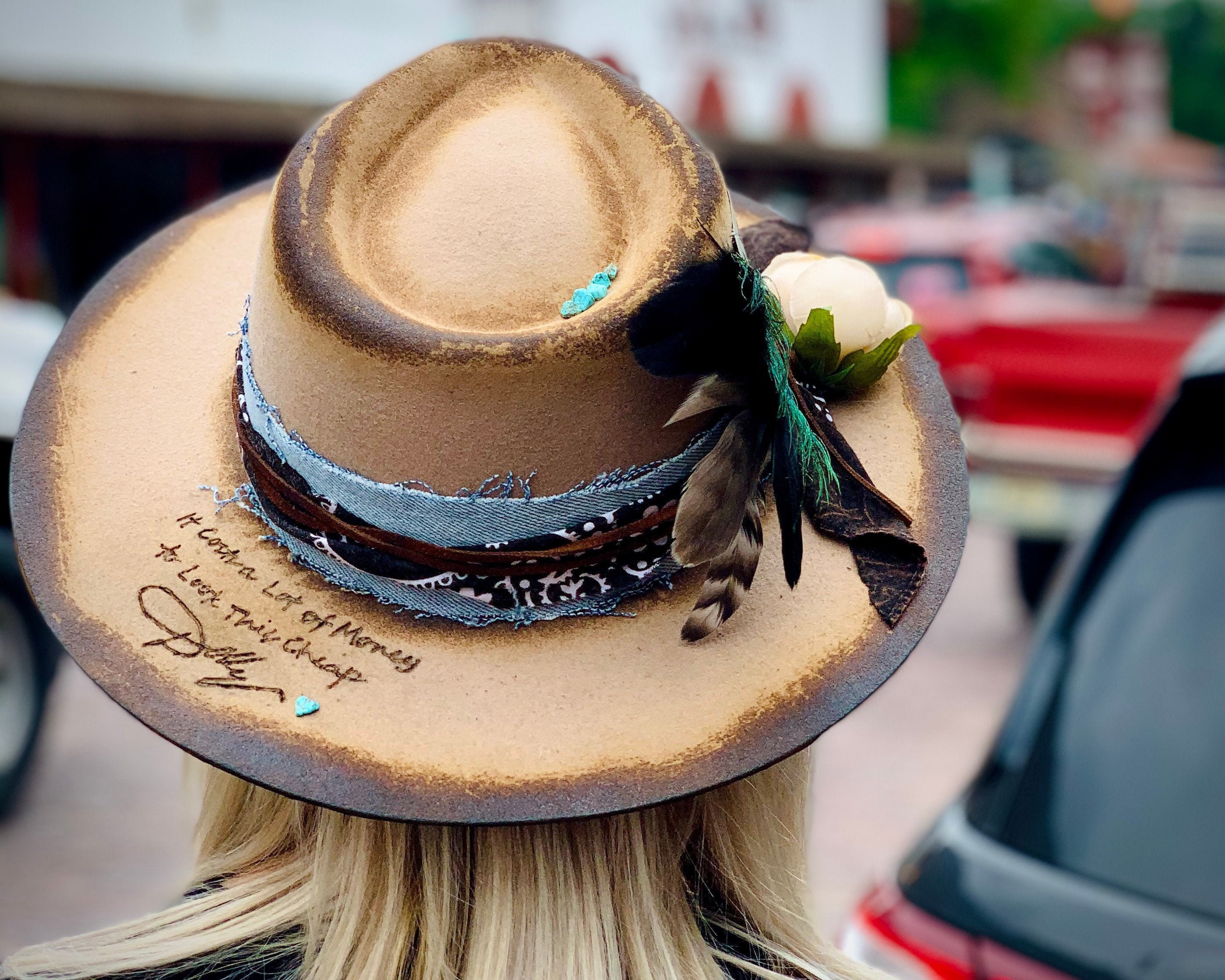 Custom Distressed Fedora Hat Cowboy Hat READ DESCRIPTION | Etsy