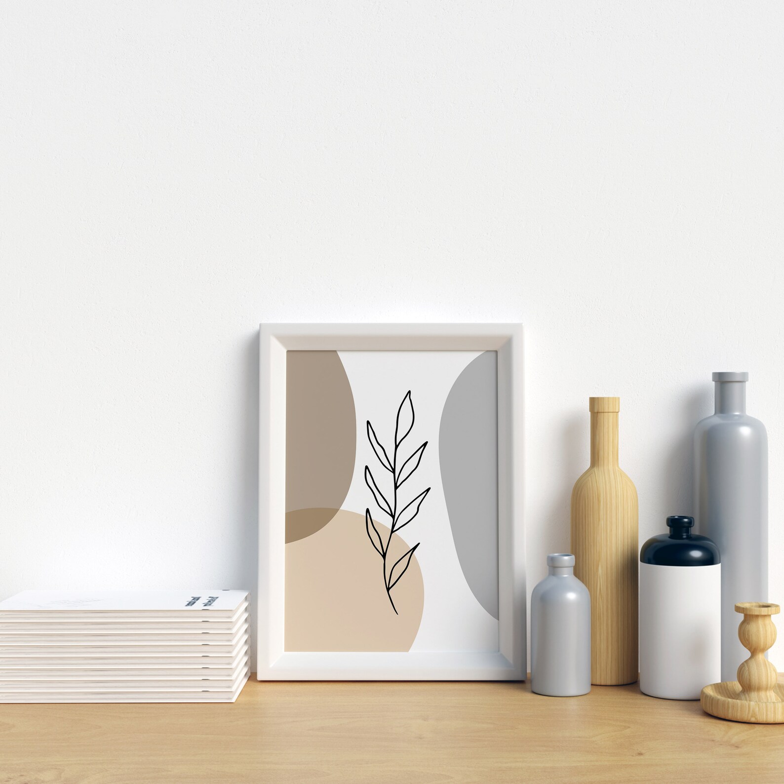 Boho Botanical Line Art Print Set of 3 Abstract Art Print - Etsy