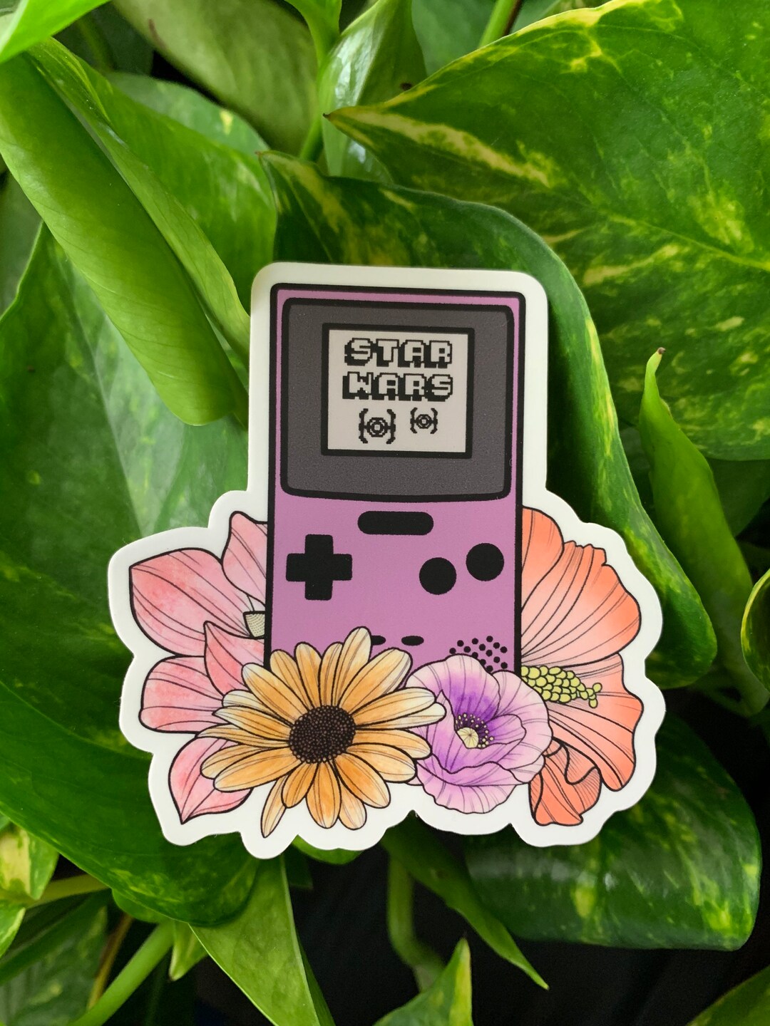 Retro Gameboy Color Inspired and Star Wars Inspired Floral Vinyl ...