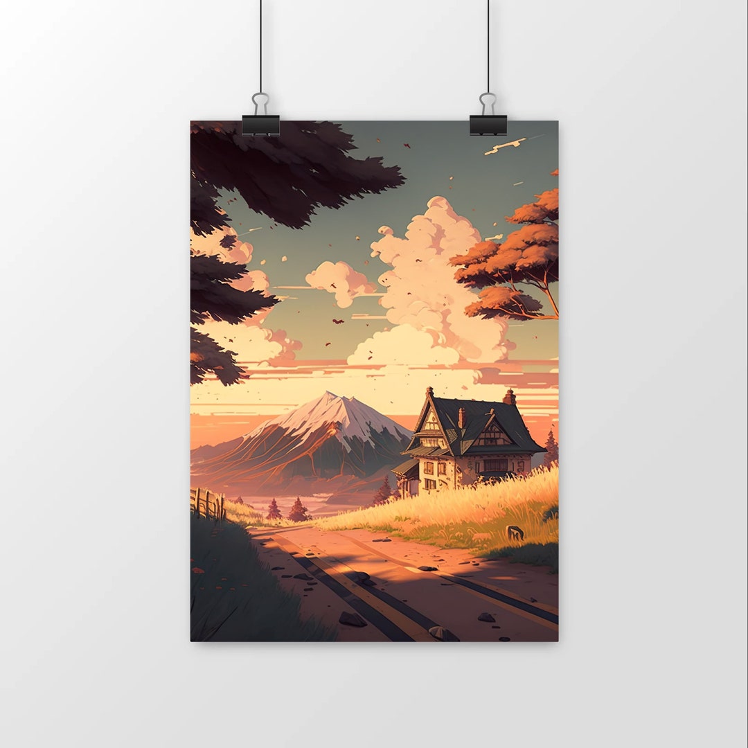 Lofi Anime Poster, Lofi Wall Art, Lofi Print, Lofi City Poster, City ...