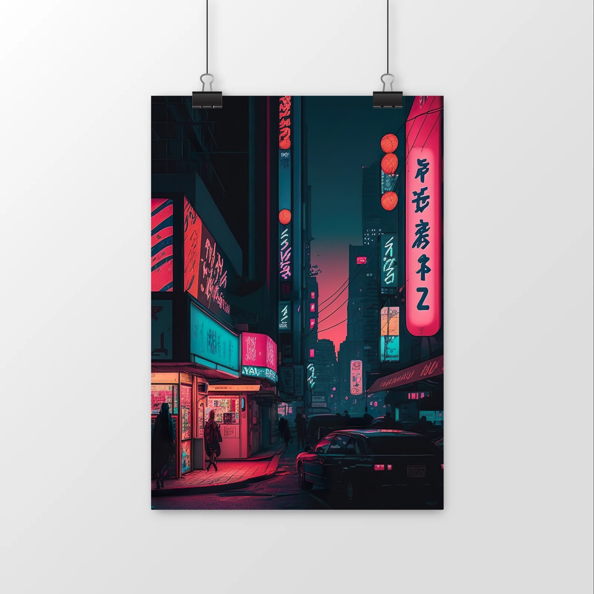 Japan, Tokyo Neon City Poster, Japan, Light City Wall Art - Etsy