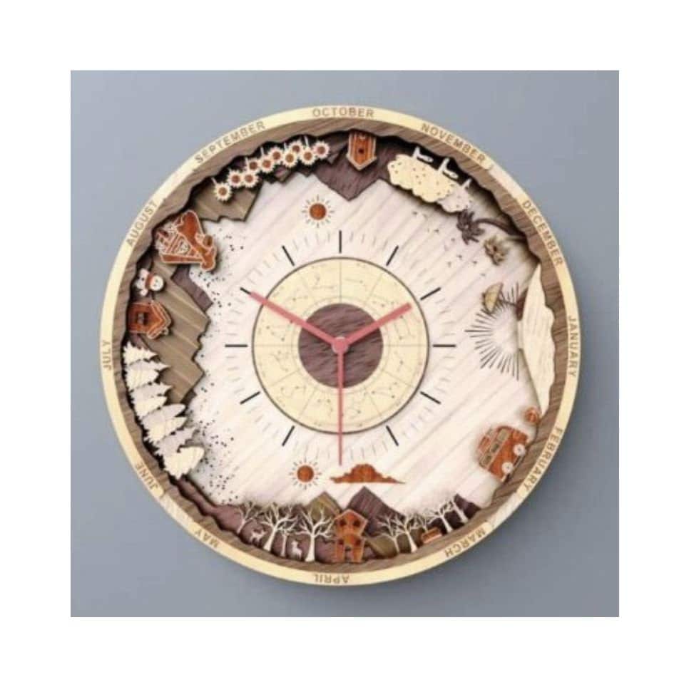 Multilayer Laser Cut Clock Design Decorative 11 Pieces Consisting of ...