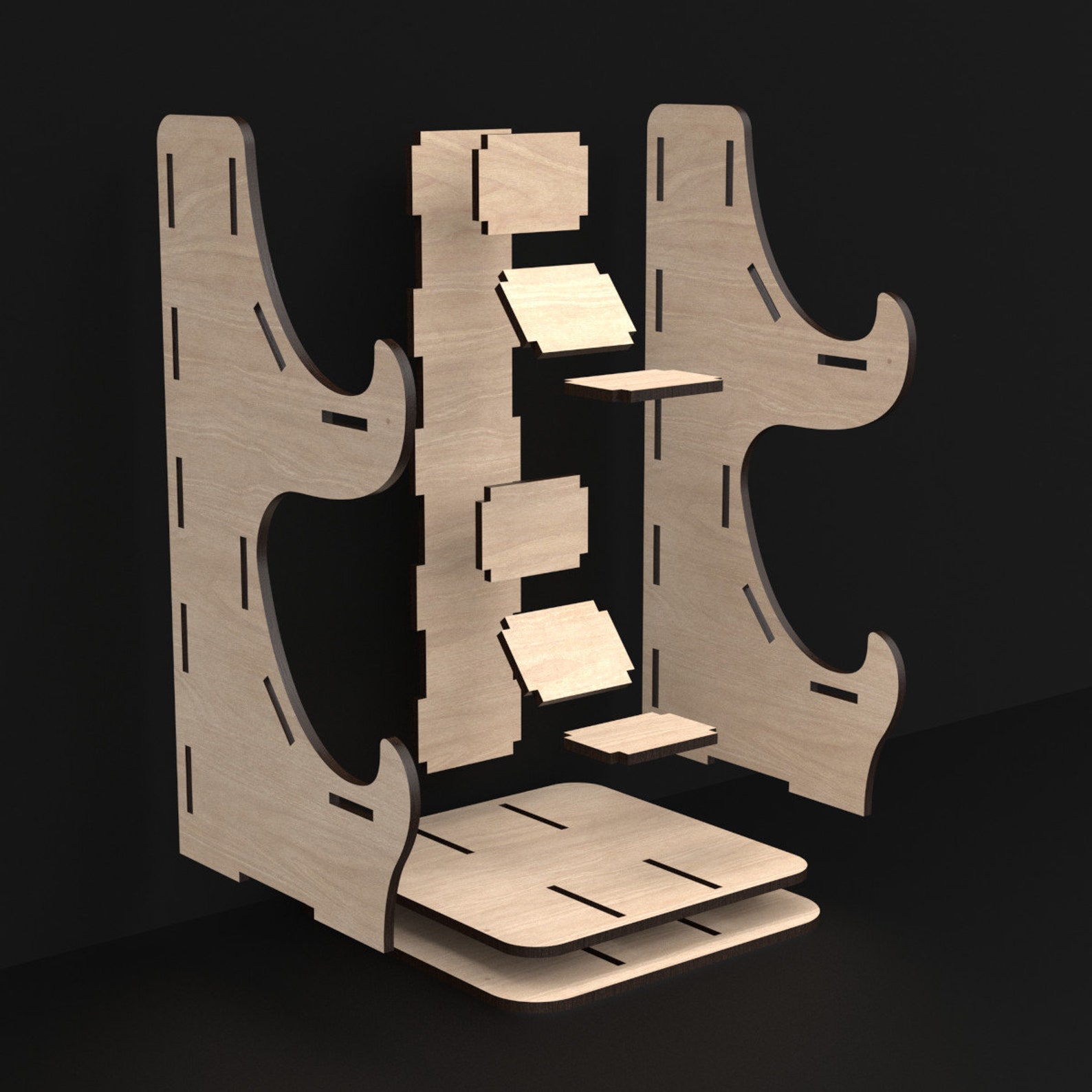 Laser Cut Game Console Stand Cdr Dxf Pdf Ai Dwg File 3 Mm 3,2 Mm 4 Mm ...