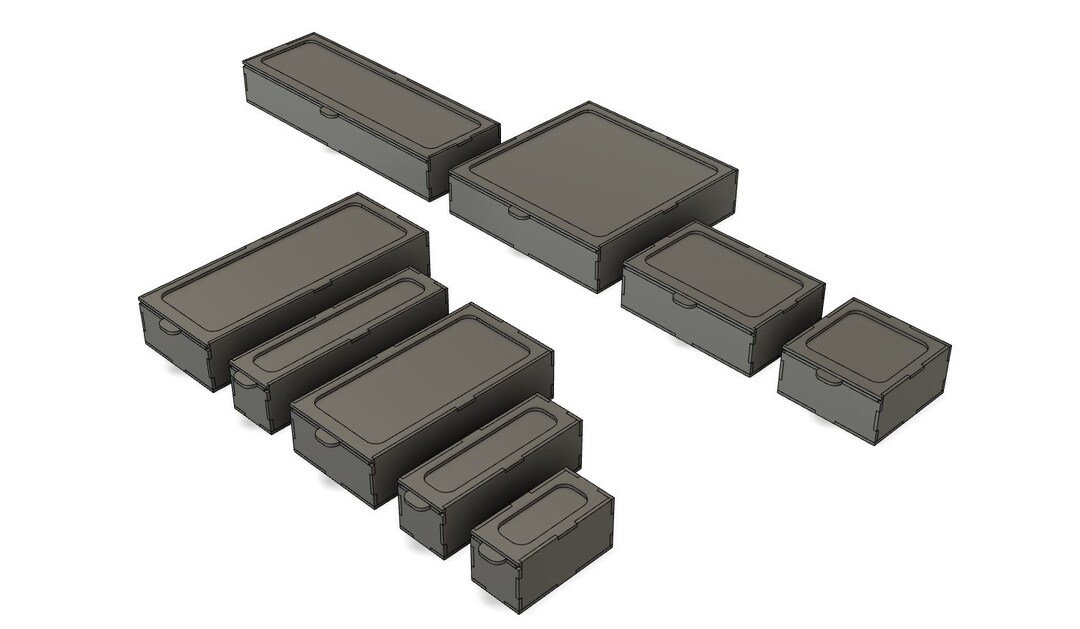 Boxes With Sliding Lids, Different Sizes - 9 Pieces, for Plywood 3 Mm ...